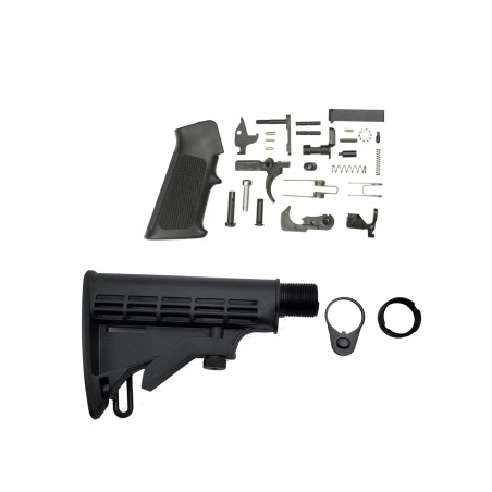 AR15 Carbine Completion Lower Kit W Compact Stock